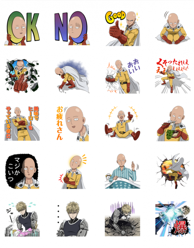 One Punch Man LINE Stickers Released - Haruhichan